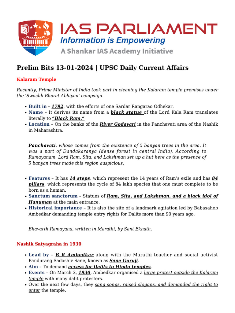 prelim-bits-13-01-2024-upsc-daily-current-affairs | PDF