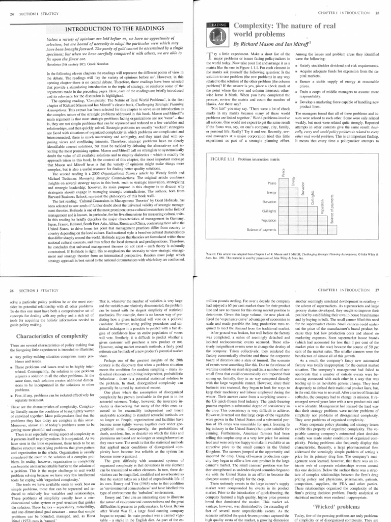 Complexity The Nature of Real World Problem | PDF