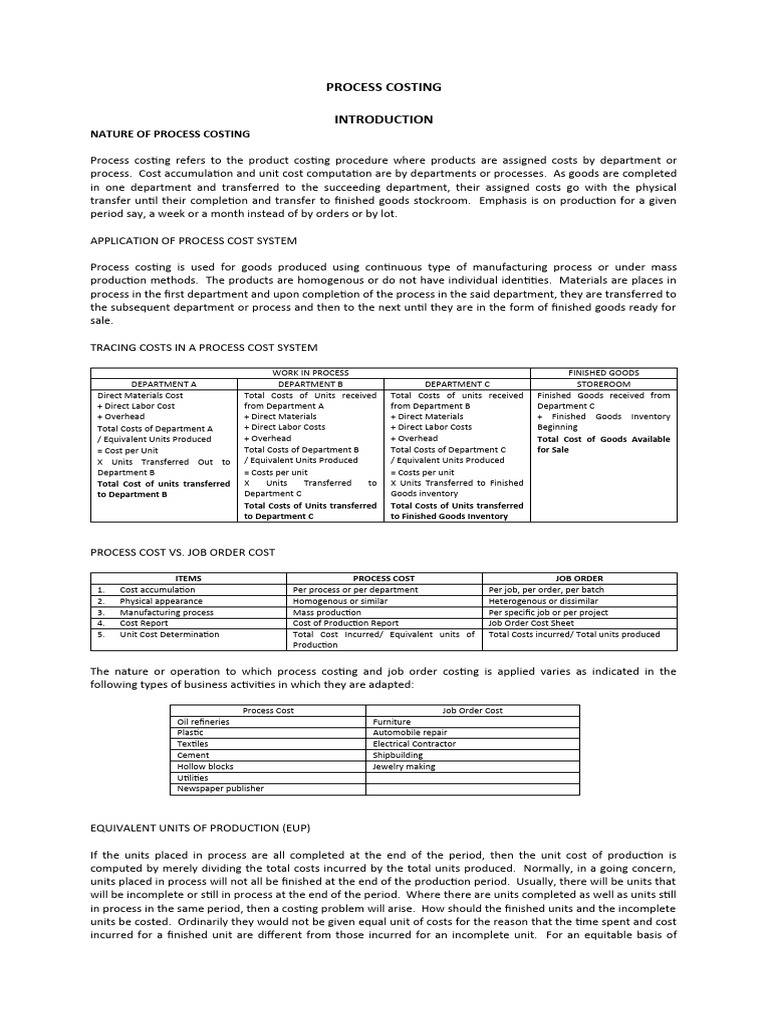 Process Costing | PDF