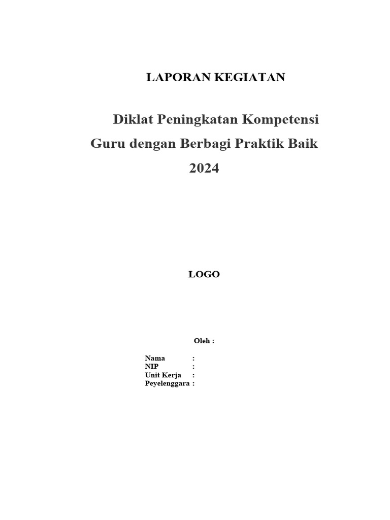 Laporan Diklat Berbagi Praktik Baik 2024 | PDF