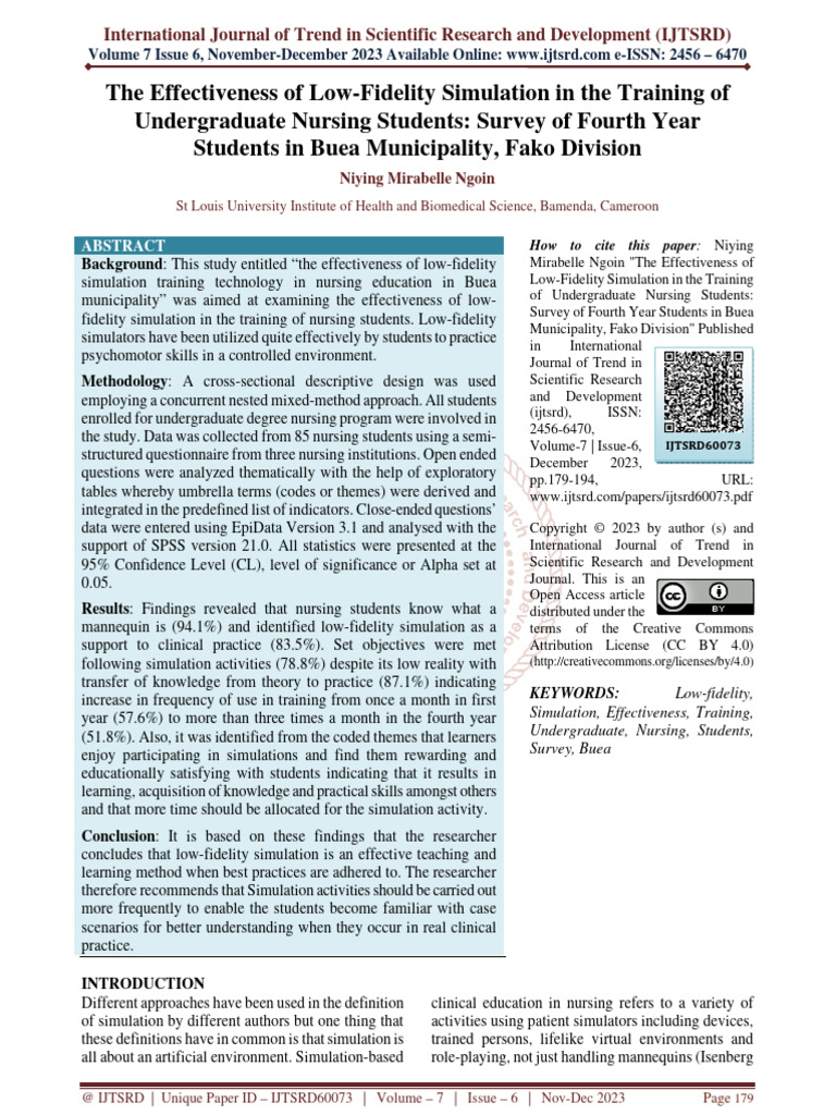 The Effectiveness of Low Fidelity Simulation in The Training of ...