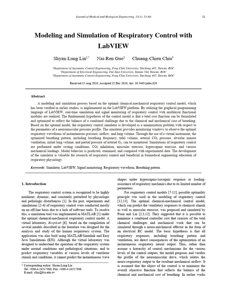 LabVIEW Respiratory Control Simulation | PDF | Respiratory System ...