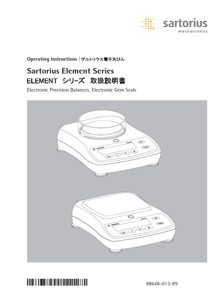 Sartorius Element Series Balance Guide | PDF | Pound (Mass) | Weight