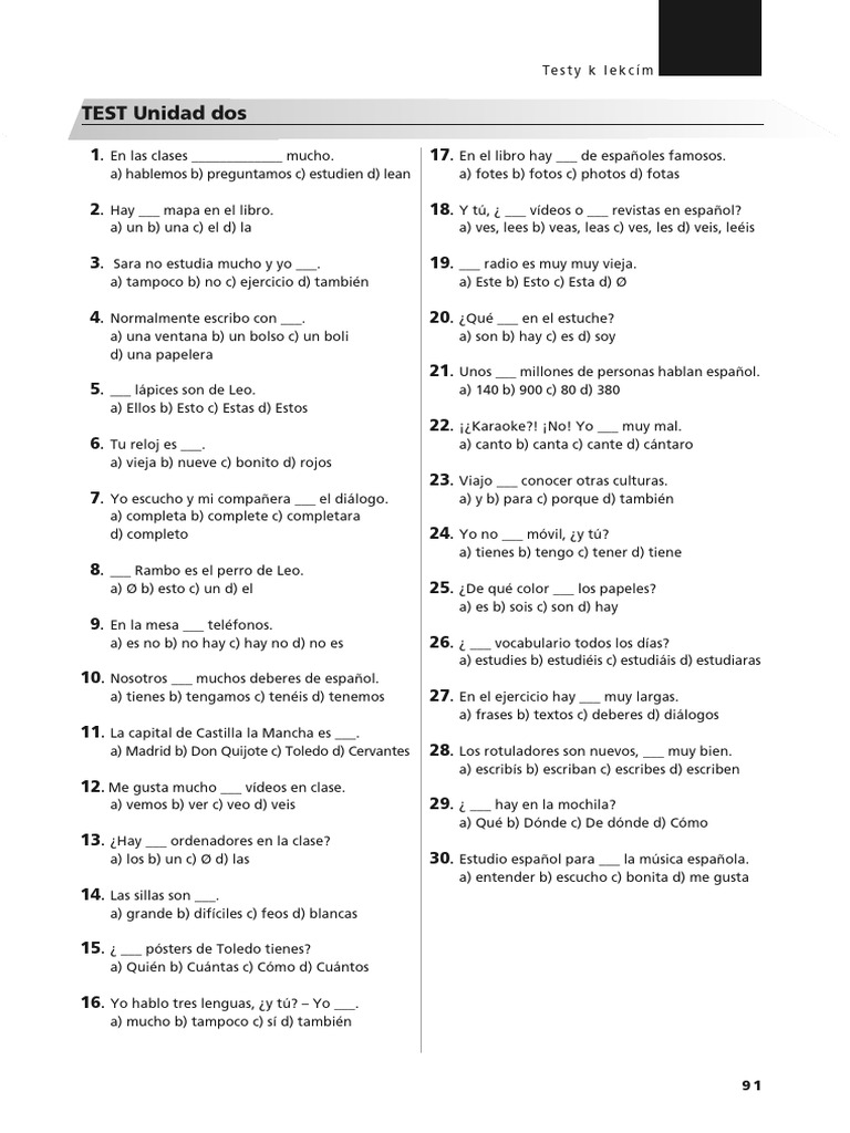 Test A - Lekce 2 | PDF Test A - Lekce 2 | PDF