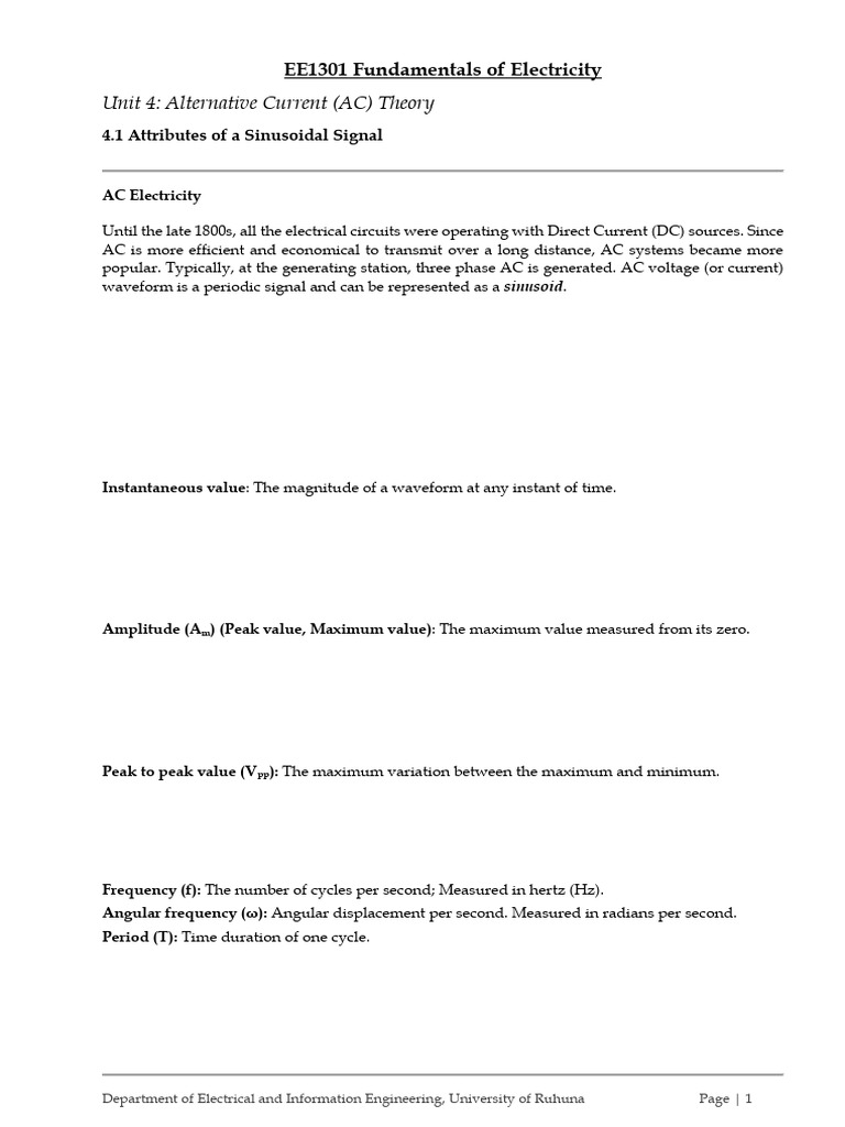 Unit 4-1 | PDF | Amplitude | Root Mean Square