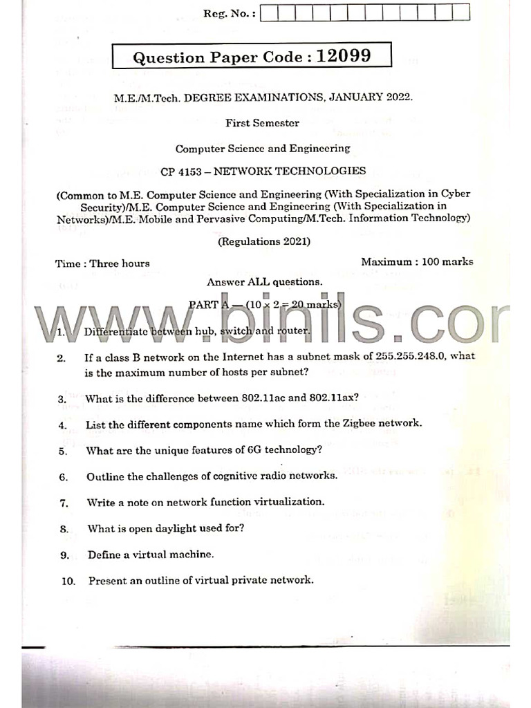 Network Technology M.E CSE | PDF