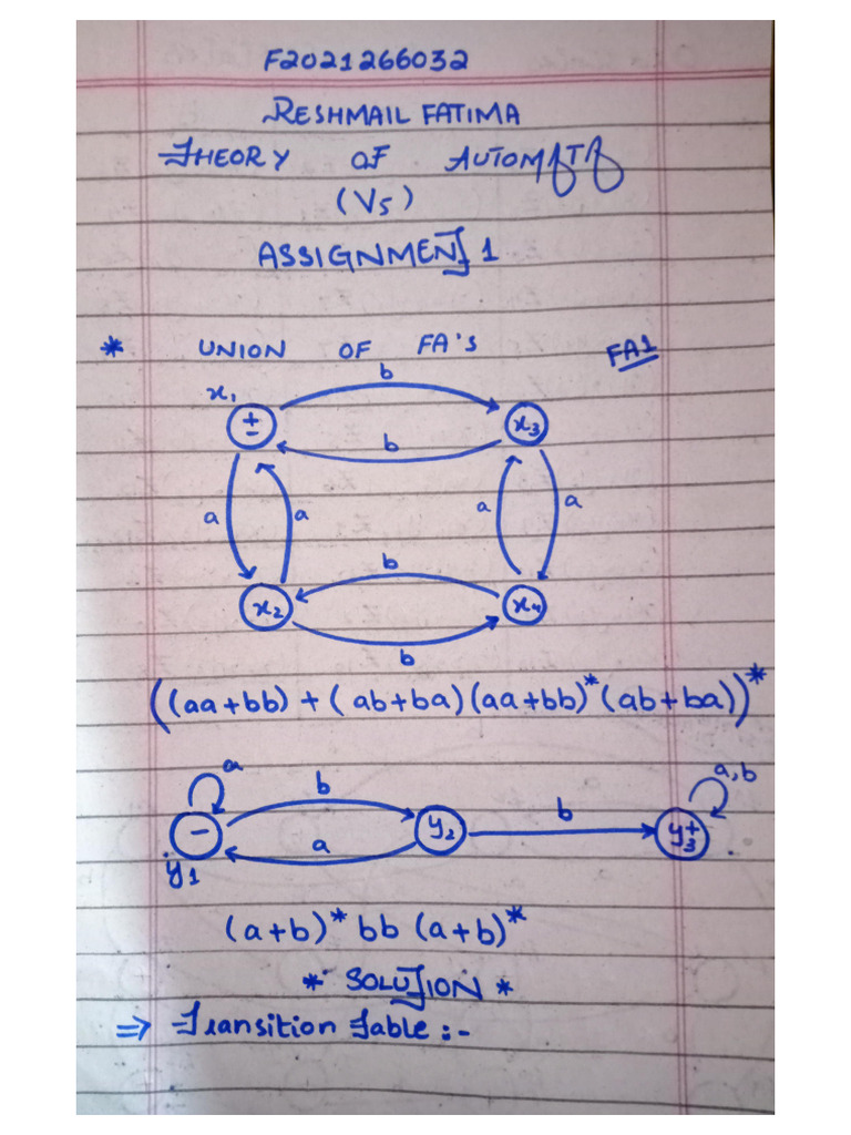 TOA Assignment 1 | PDF