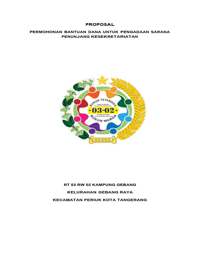 Proposal RT 03 RW 02 Gebang | PDF