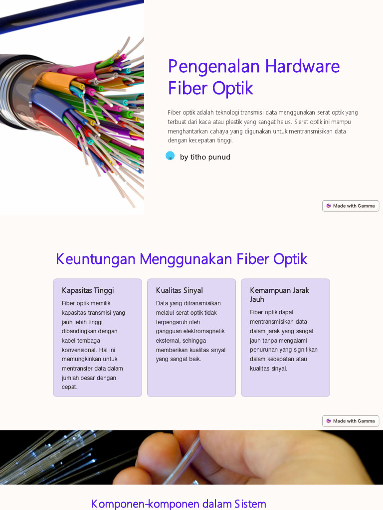 Keunggulan dan Komponen Fiber Optik | PDF