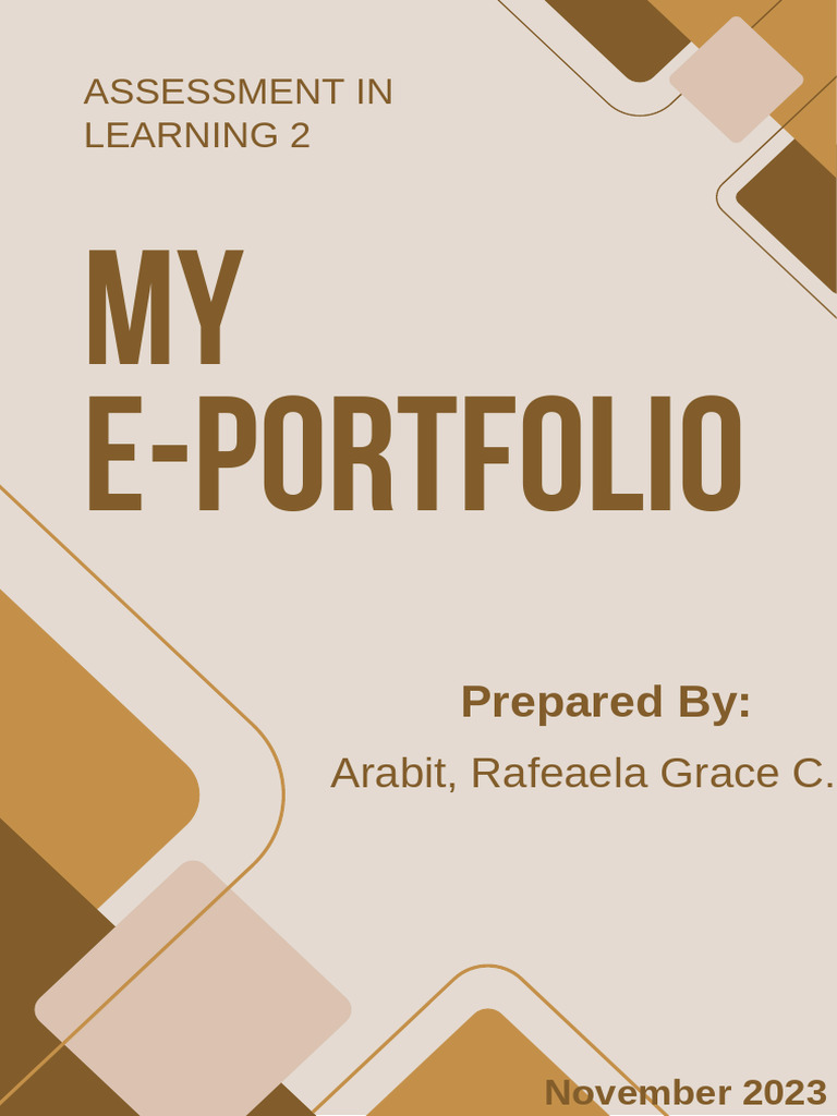 E-Portfolio for Assessment in Learning 2 | PDF