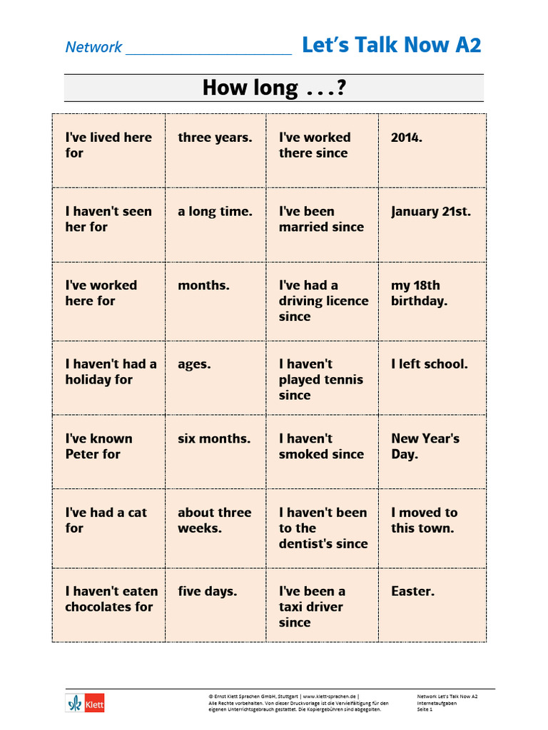 Let’s Talk Now A2: Present Perfect Activities | PDF