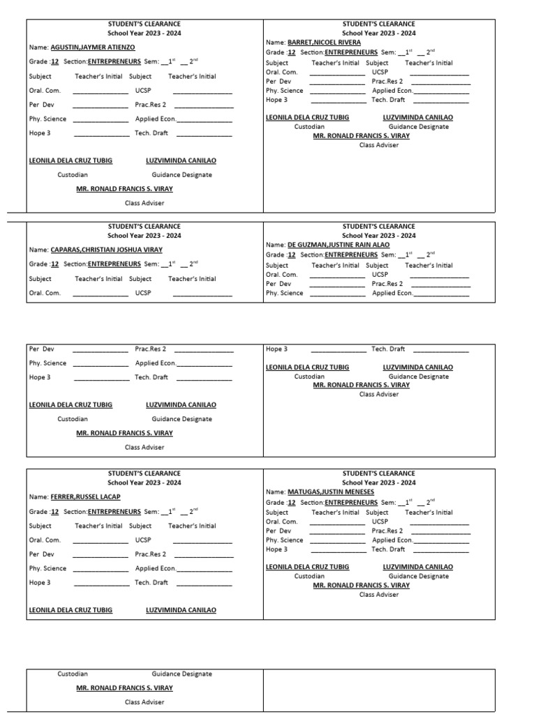 Students Clearance | PDF