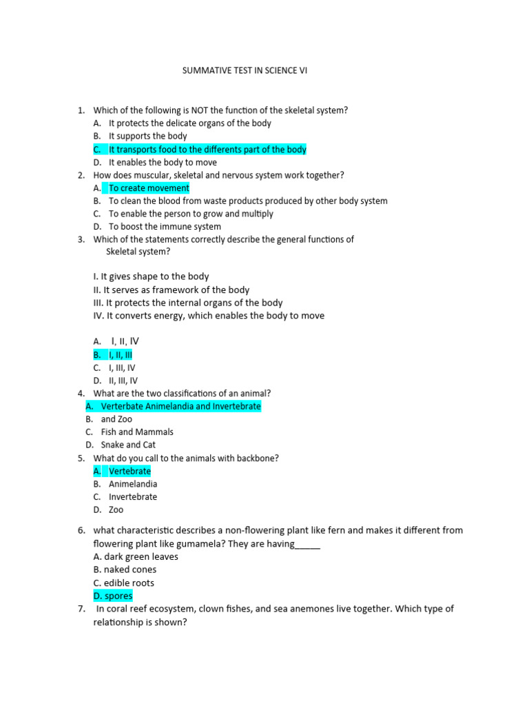 Summative Test in Science Vi TQ | PDF | Plants | Reproduction