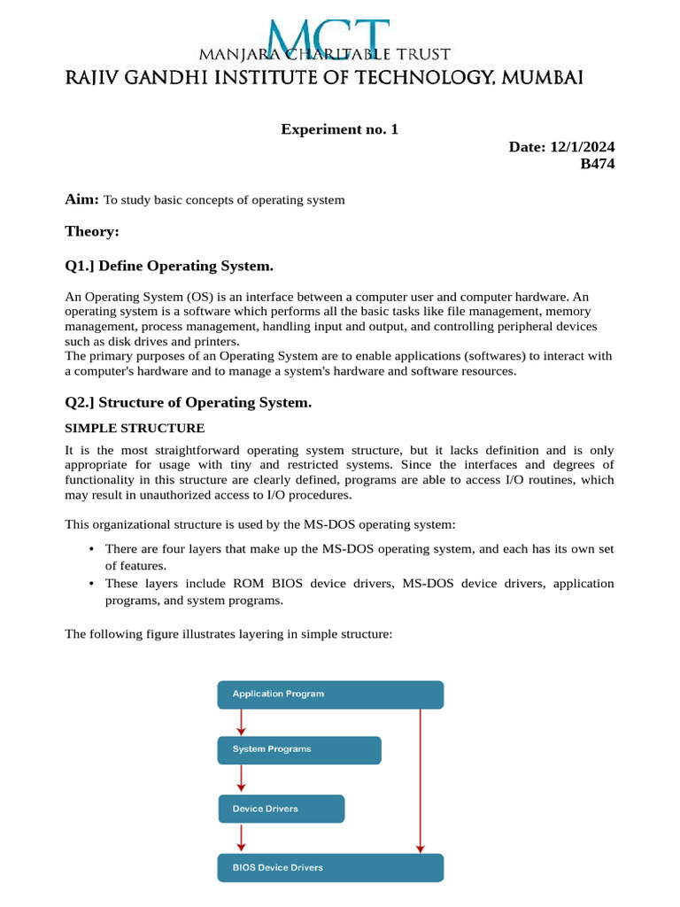 Exp 1 OS | PDF | Operating System | Process (Computing)