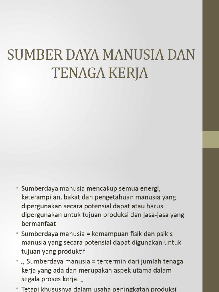 Optimasi Sumber Daya Manusia dan Tenaga Kerja | PDF