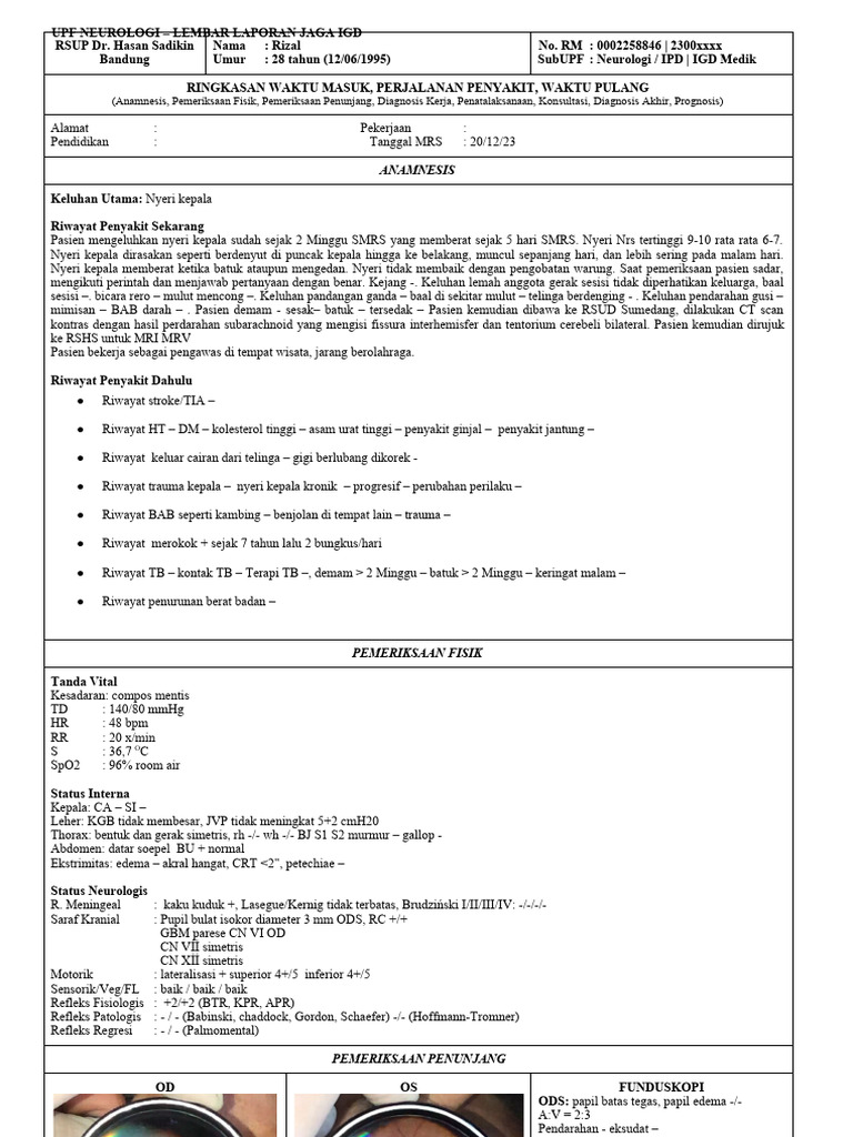 Tn. Rizal - 0002258846 - Stroke SAB | PDF