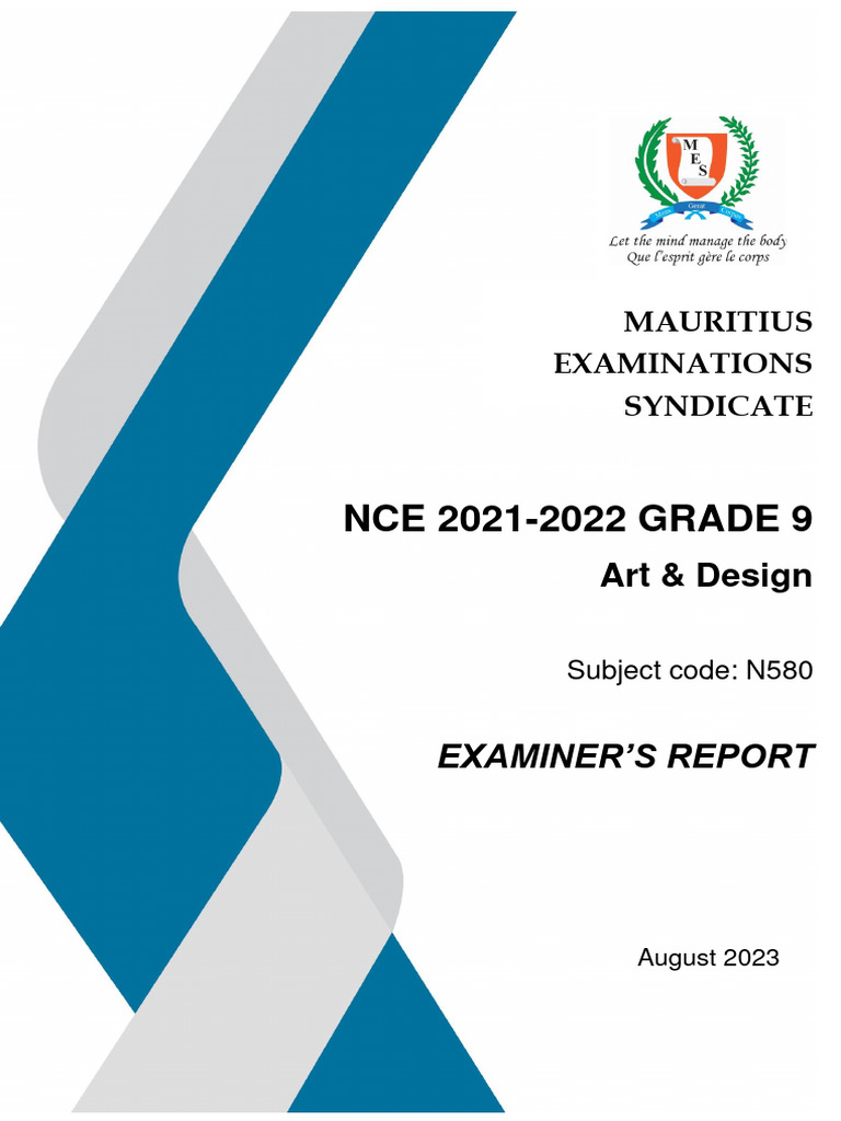 NCE 2021 2022 Art Design Examiners Report | PDF | Drawing | Paintings