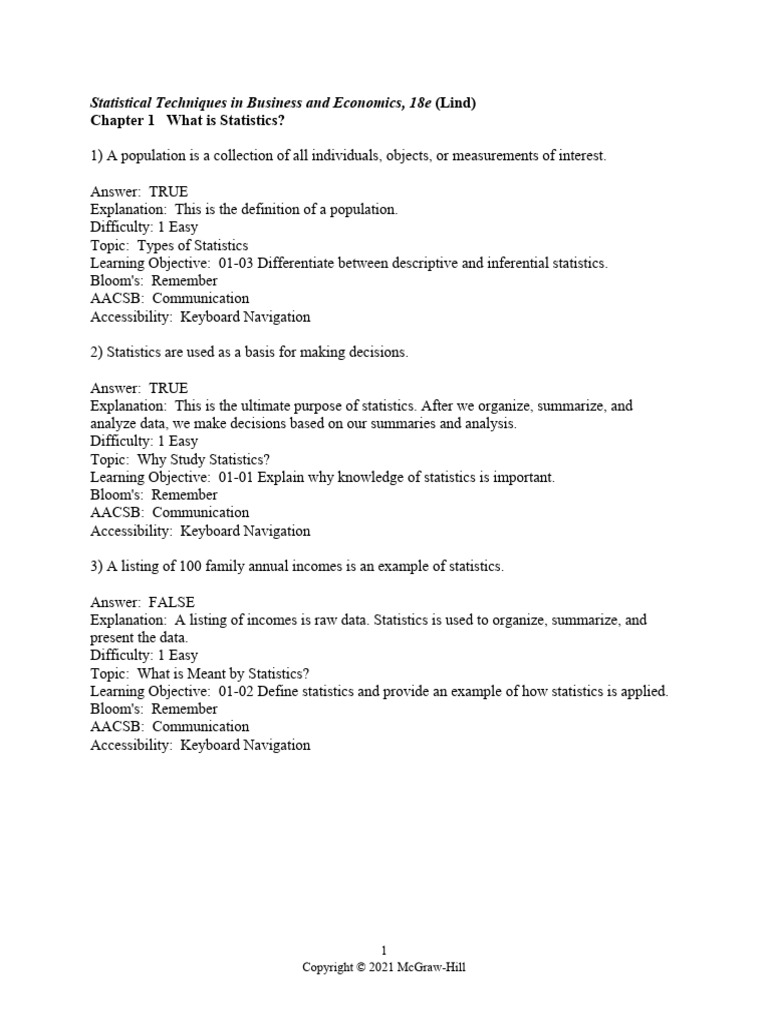 Lind18e Chapter01 TB AnswerKey | PDF