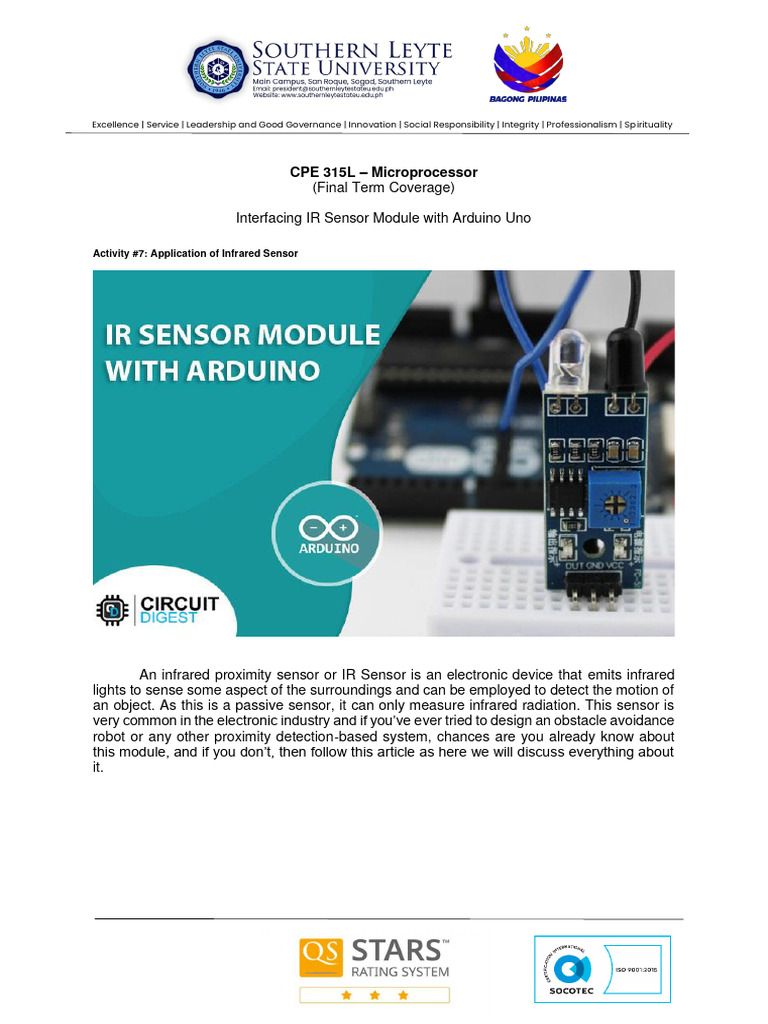 Final Notes For Infrared Sensor | PDF | Arduino | Infrared