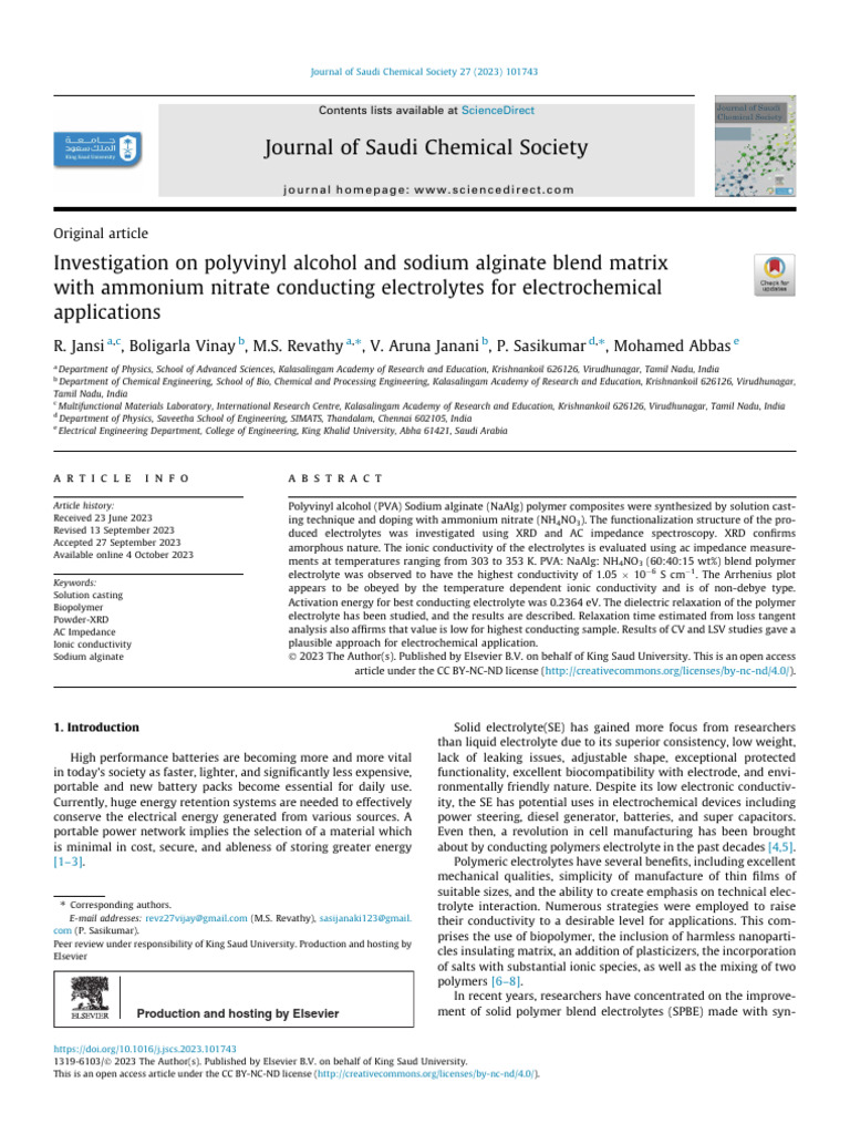 63 Investigation On Polyvinyl Alcohol and Sodium Alginate Blend Matrix ...