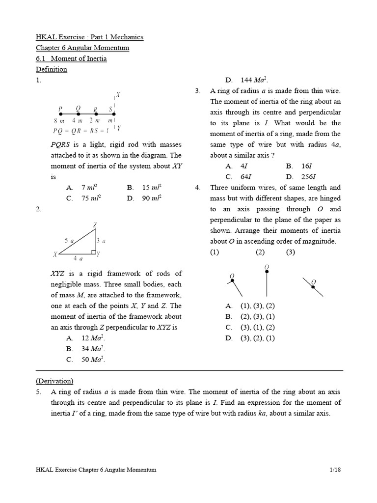 06 - Angular Momentum - Exercise | PDF