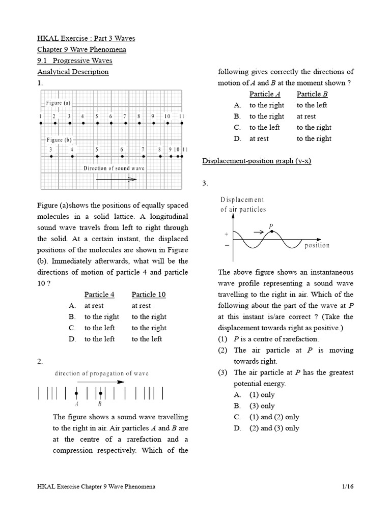 09 - Wave Phenomena - Exercise | PDF | Waves | Diffraction