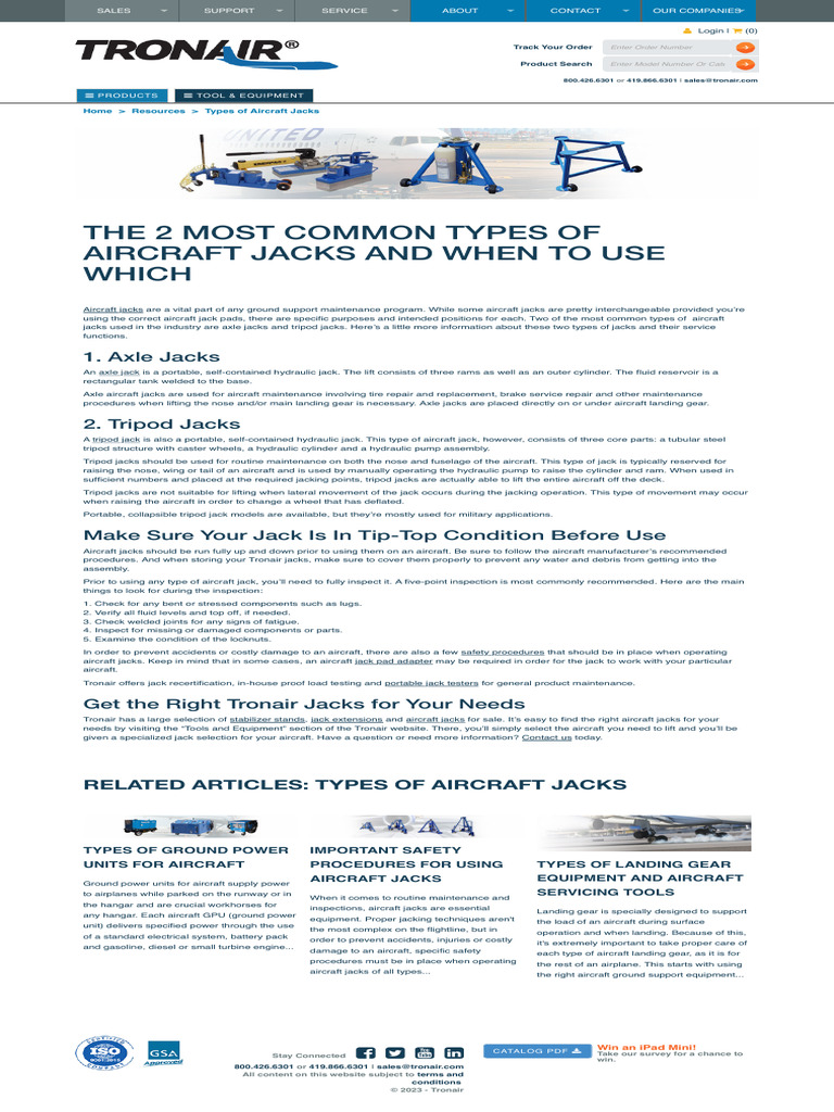 Types of Aircraft Jacks The 2 Most Common Types of Aircraft Jacks and ...