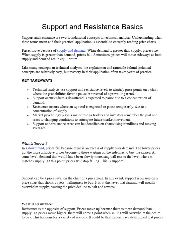 Topic 2 Basics of Support and Resistance | PDF