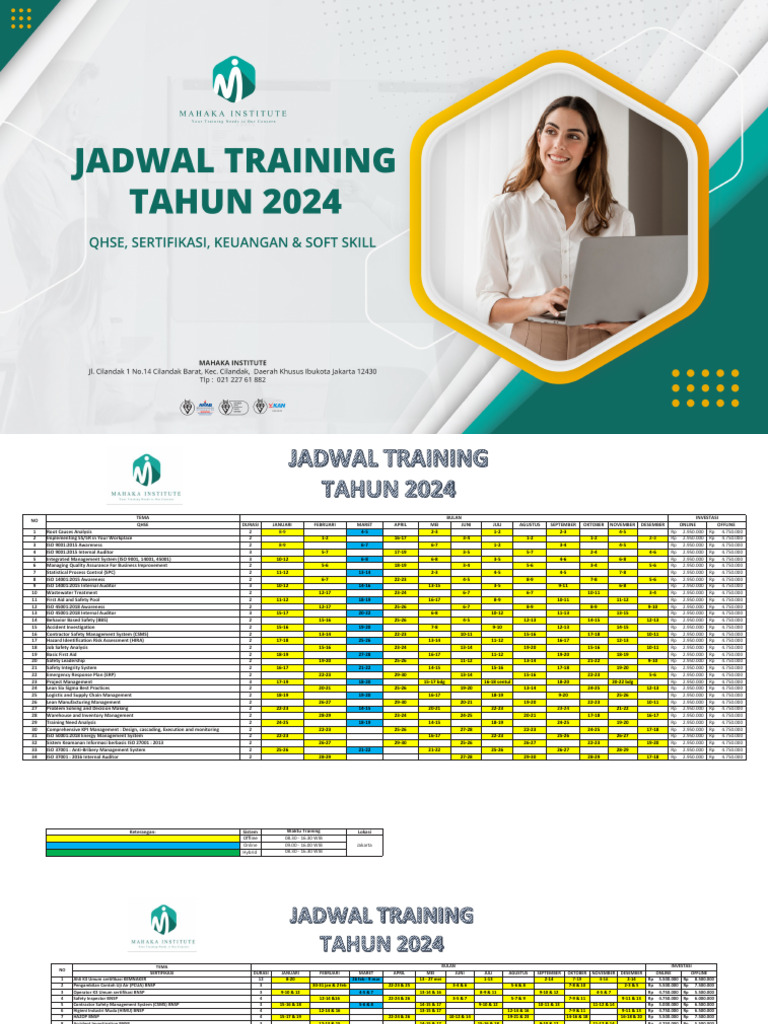 Jadwal Training Mahaka Institute 2024 | PDF