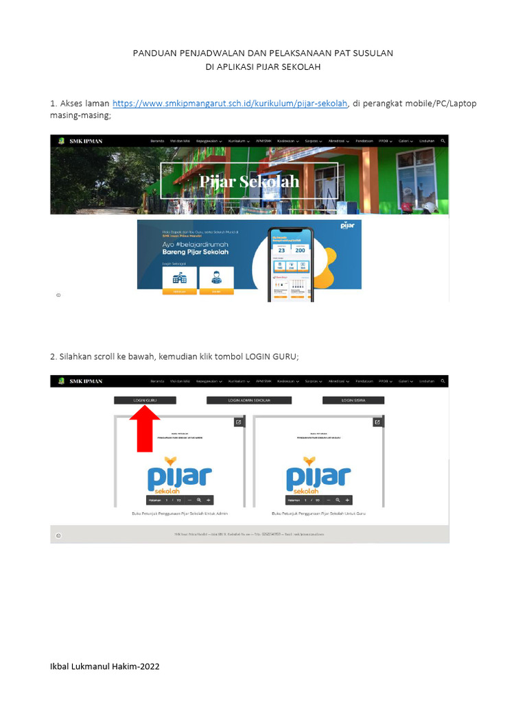 Panduan Login dan Penjadwalan PAT | PDF