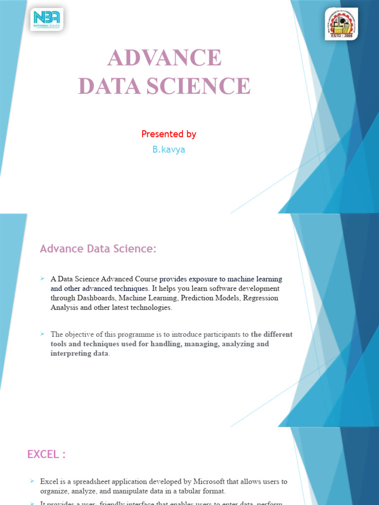Advance Data Science Clusters | PDF | Databases | Microsoft Excel