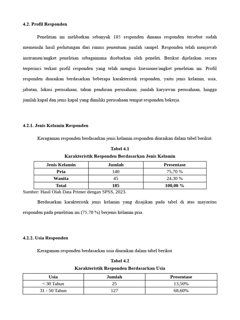 Profil Responden Draft 240118 | PDF