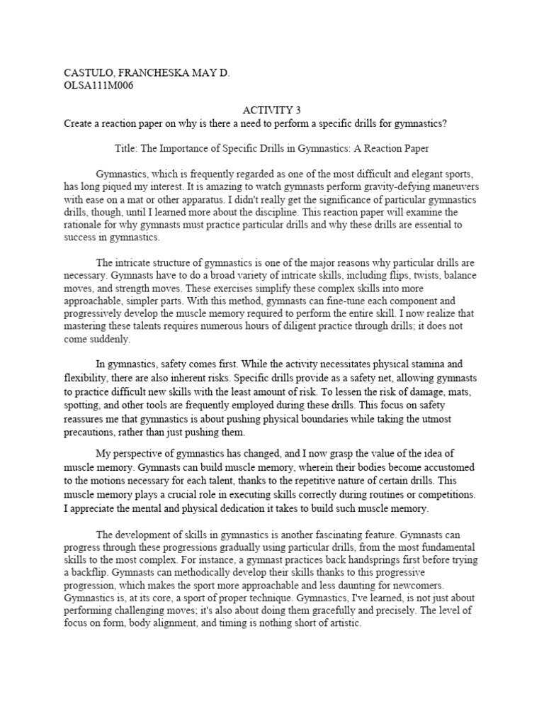 ACTIVITY3 | PDF | Gymnastics | Memory