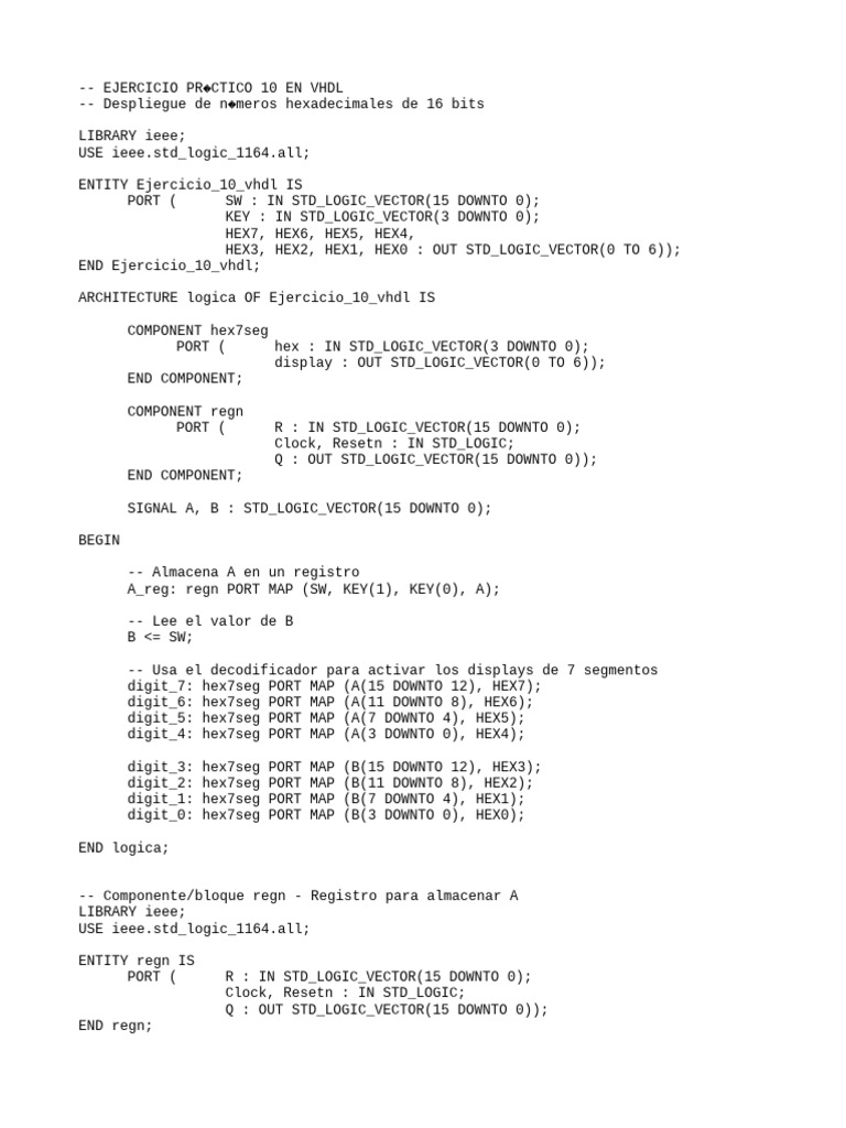 Ejercicio 10 VHDL | PDF
