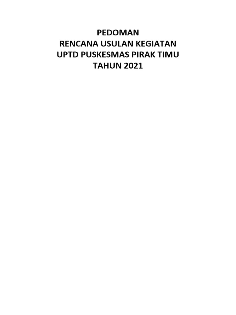 Pedoman Ruk 2021 Pirtim | PDF