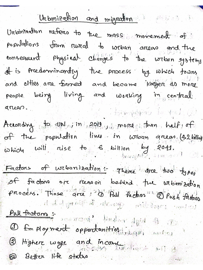 migration and urbanisation | PDF