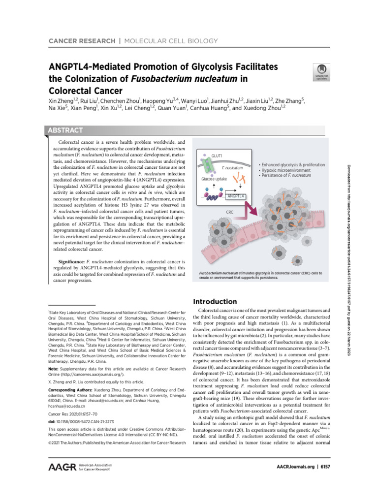 1ANGPTL4-Mediated Promotion of Glycolysis Facilitates The Colonization ...