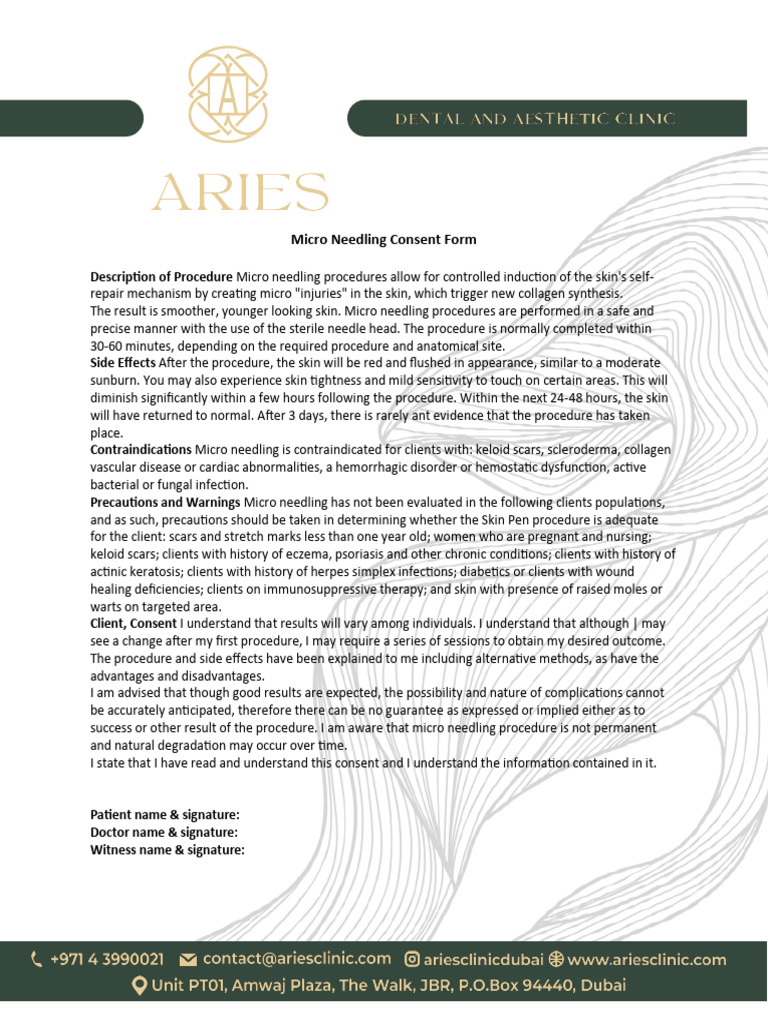 Micro Needling Consent Form | PDF