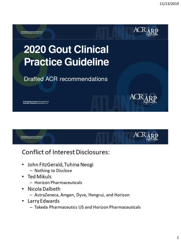 2020 Gout Clinical Practice Guidelines | PDF