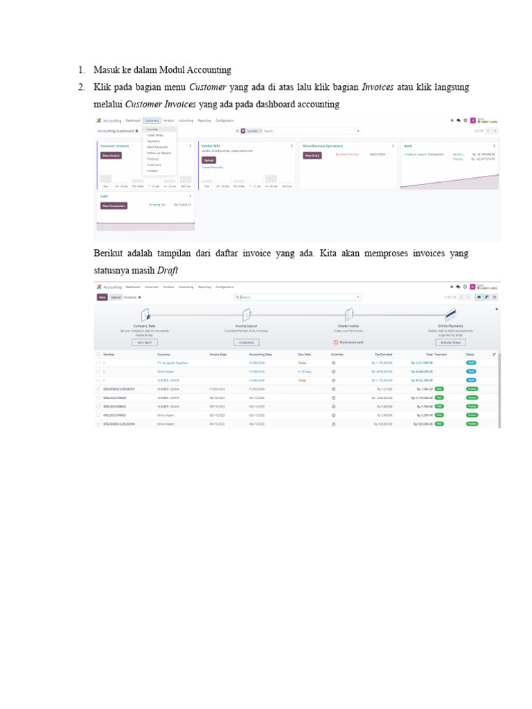 Tutorial Odoo Customer Invoices | PDF