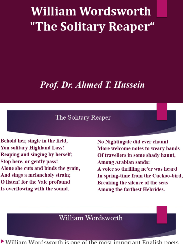The Solitary Reaper | PDF | Poetry | William Wordsworth
