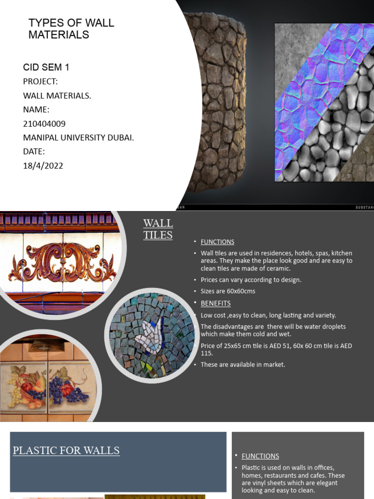 Types of Wall Materials Overview | PDF | Brick | Glasses