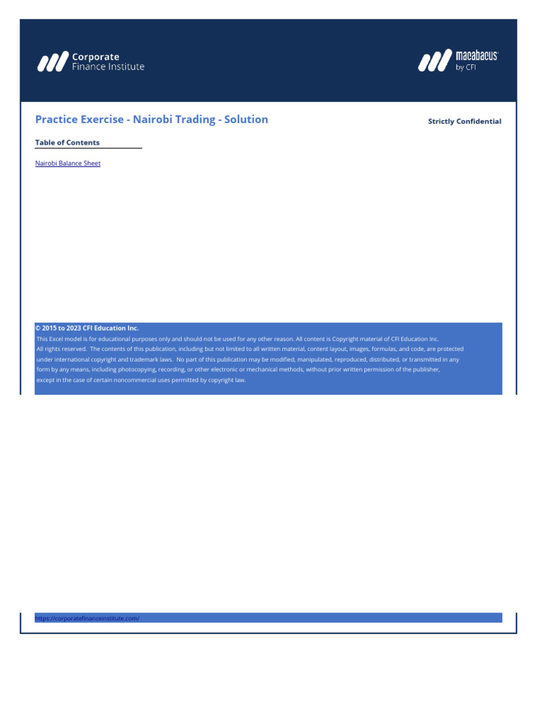 Practice Exercise - Nairobi - Solution | PDF