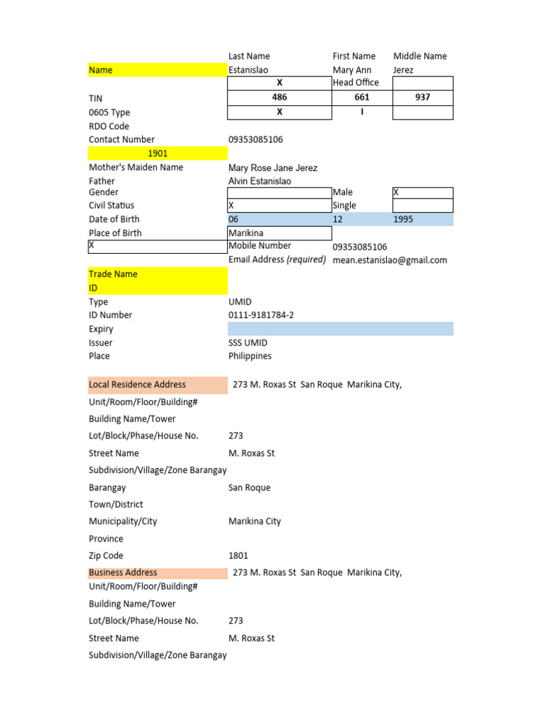 BIR Form Generator | PDF