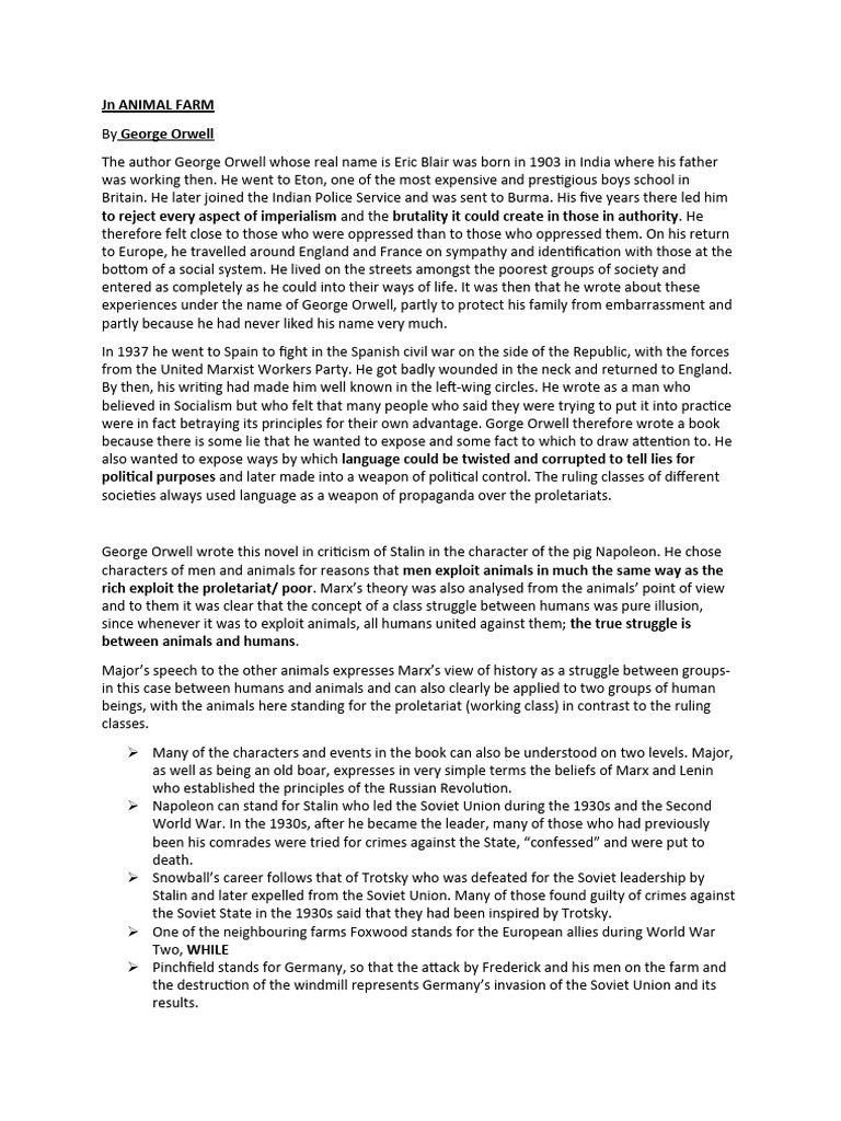 Animal Farm Analysis | PDF