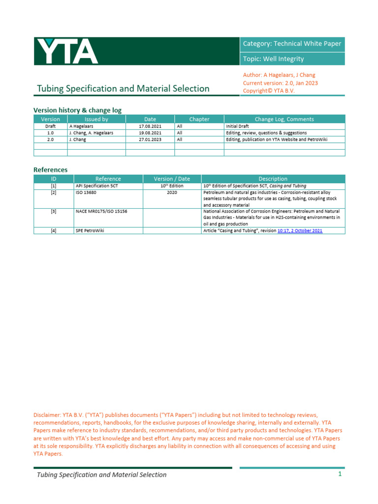 Tubing Specification and Materials Selection v2 0 | PDF