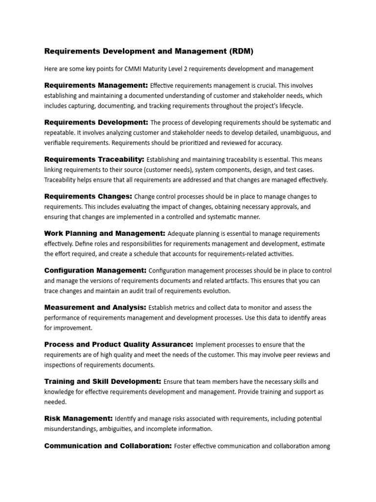 RDM Key Points | PDF | Systems Engineering | Systems Science