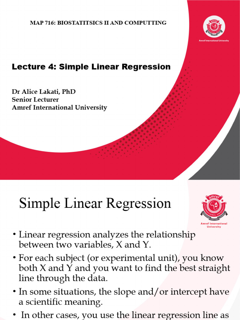Map 716 Lecture 4 Simple Linear Regression Pdf Regression Analysis Linear Regression