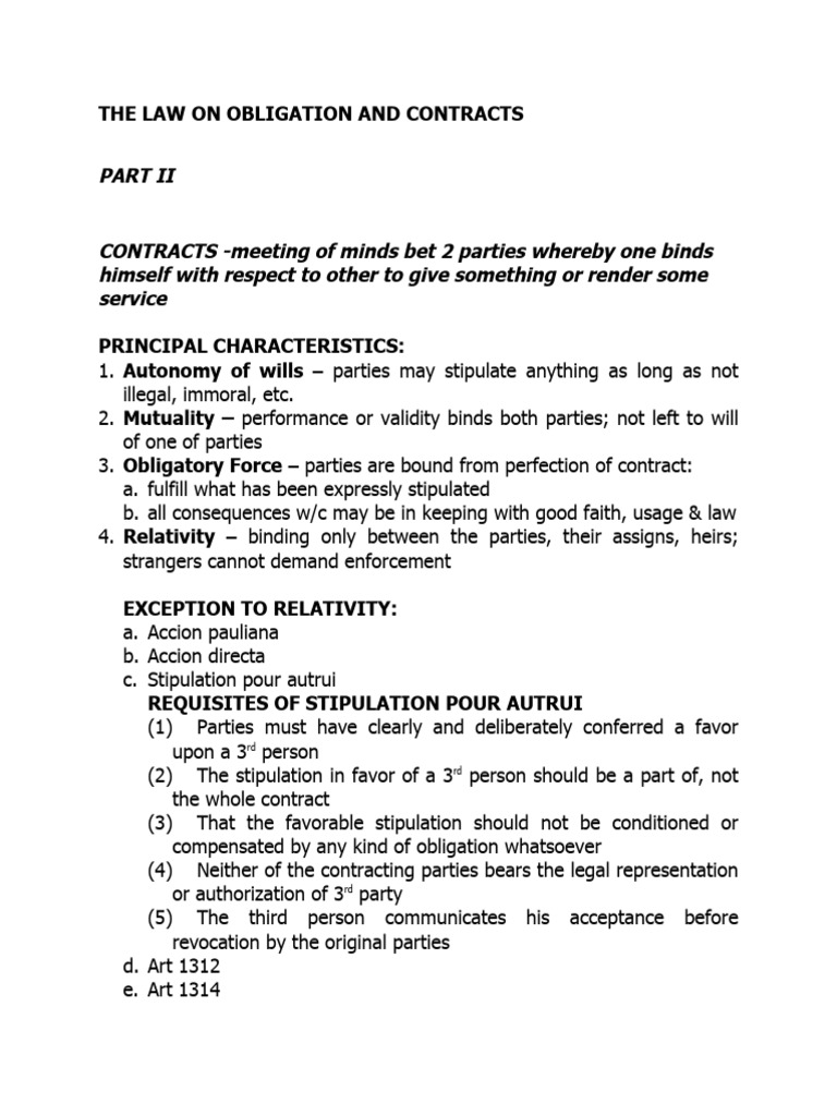 Outline - Contracts | PDF | Annulment | Offer And Acceptance