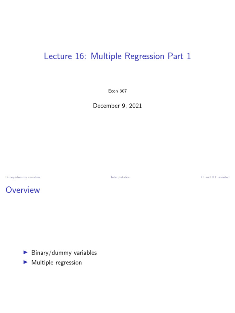 Mutliple regression - Part 1(1) | PDF